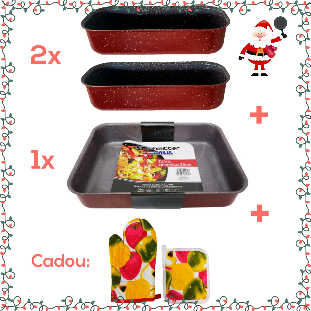 Vase pentru cuptor :: Tavi pentru cuptor :: Pachet de Craciun cu 2 tavi ...
